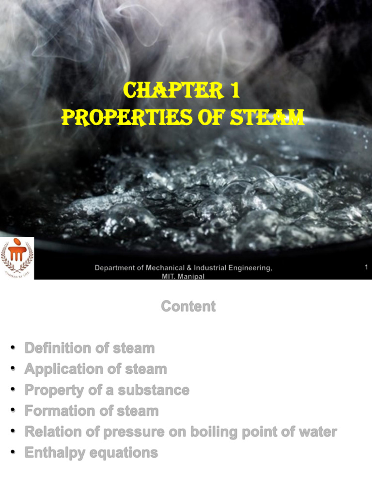 Chap 1 - Properties of Steam | PDF