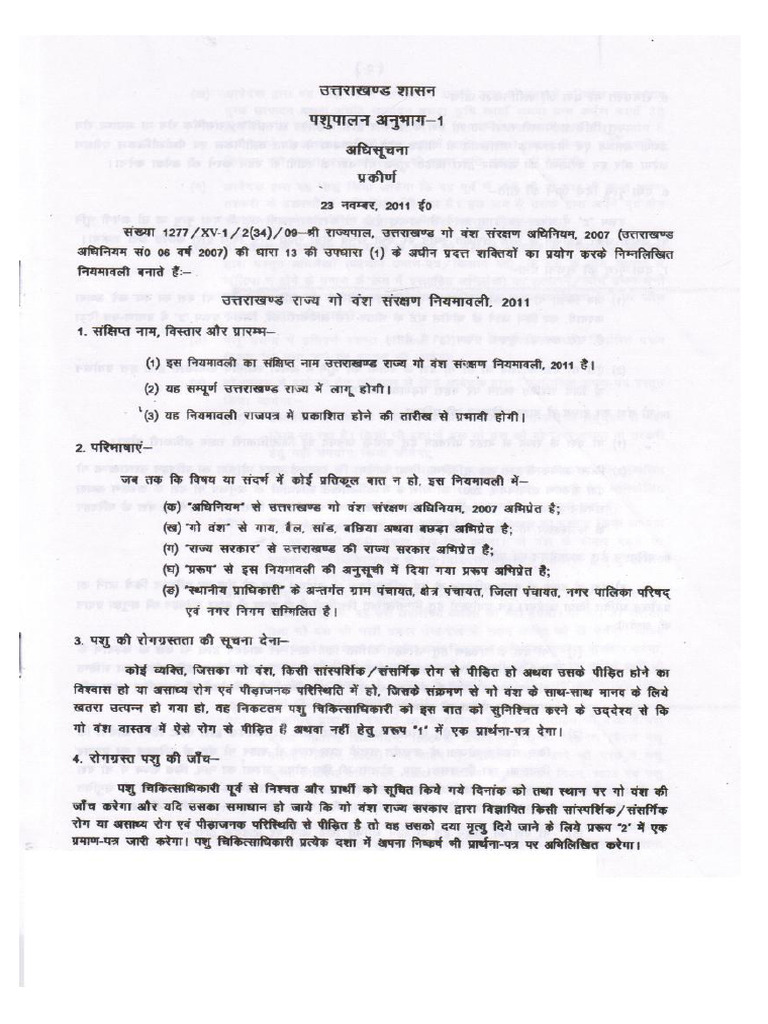 Hindi Rules 2011 | PDF