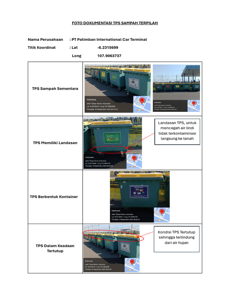 Foto Dokumentasi TPS Sampah Terpilah | PDF