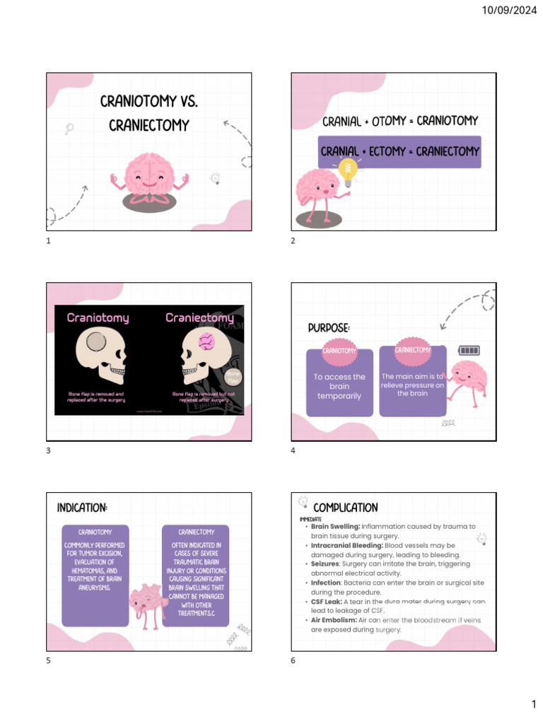 Craniotomy vs. Craniectomy | PDF