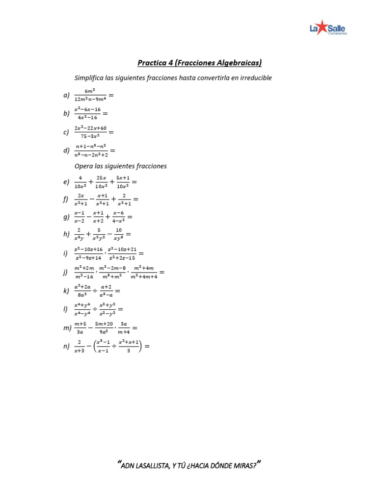 3ro Práctica4 2024 (Fracciones) | PDF