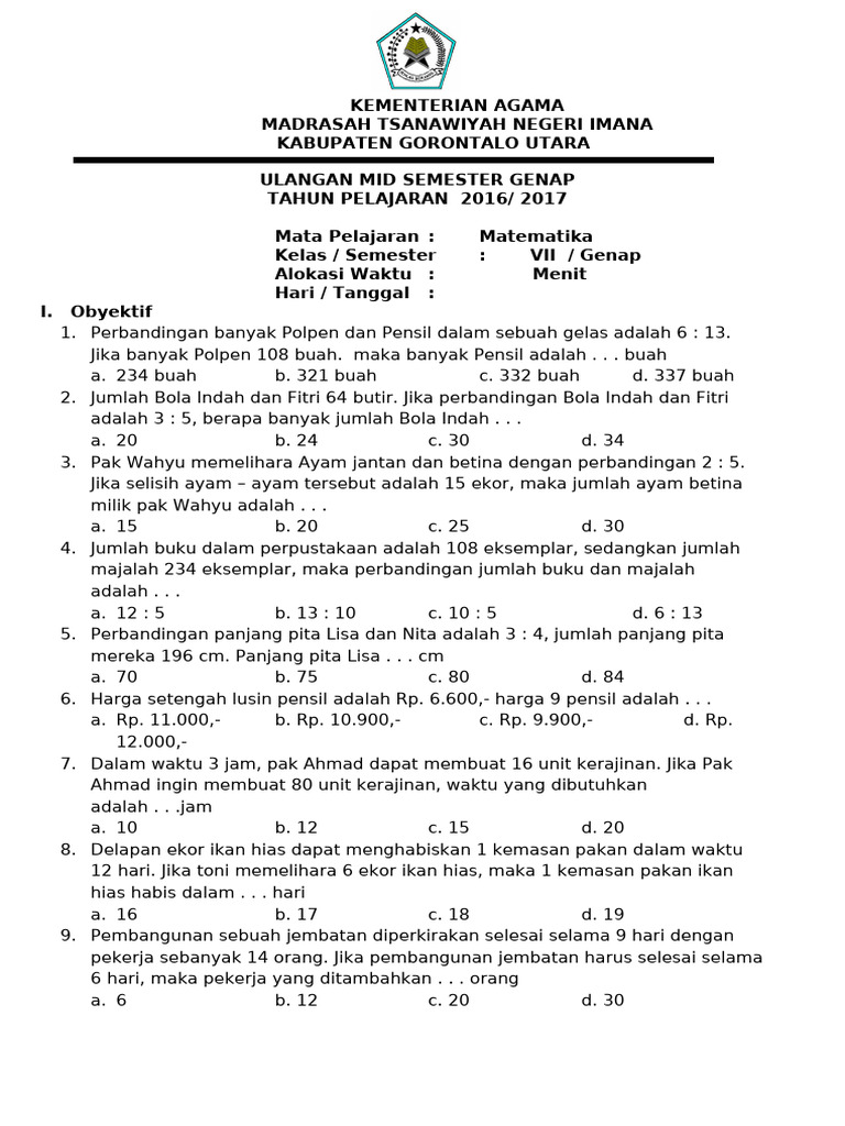 Soal Mid Genap | PDF