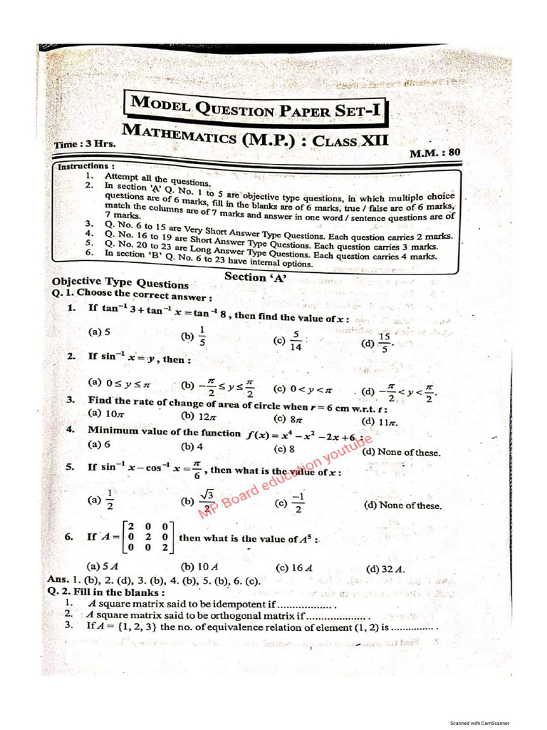PARIKSHA Bodh 2024 Maths - 4 Sets | PDF
