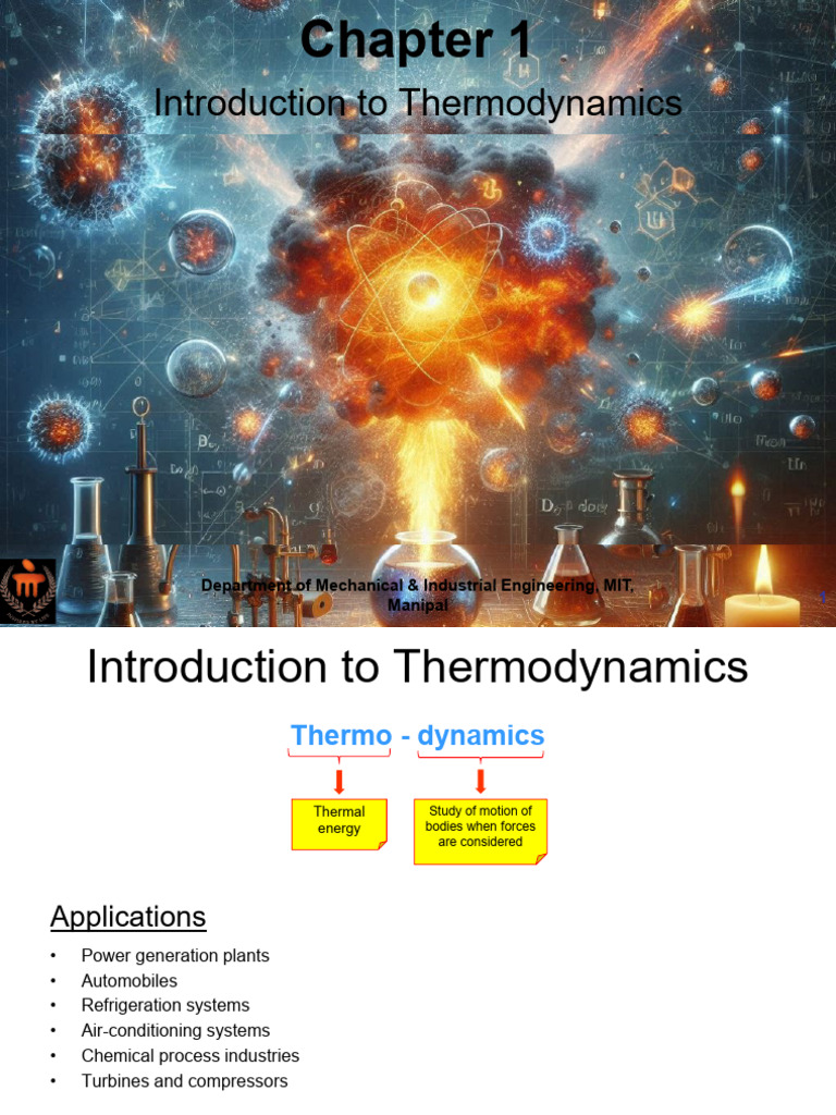 Chap 1 - Intro to Thermodynamics - PPT | PDF