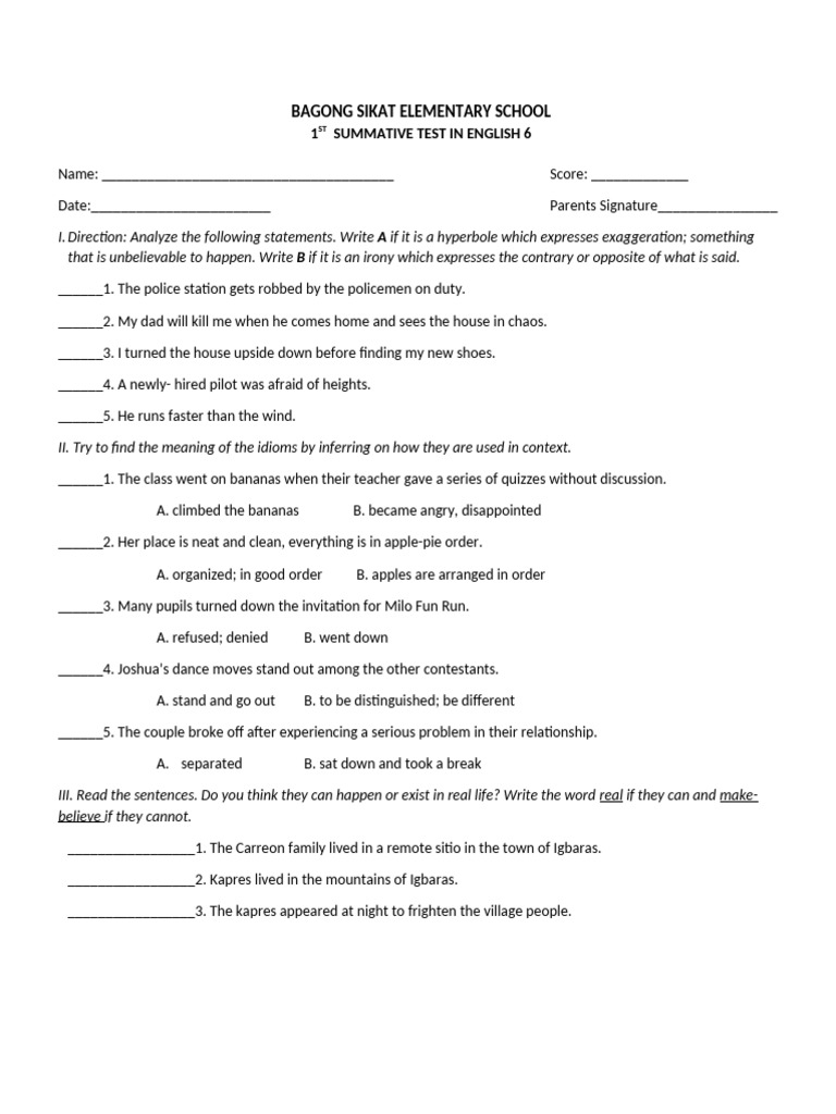 1,2,3 english summative | PDF