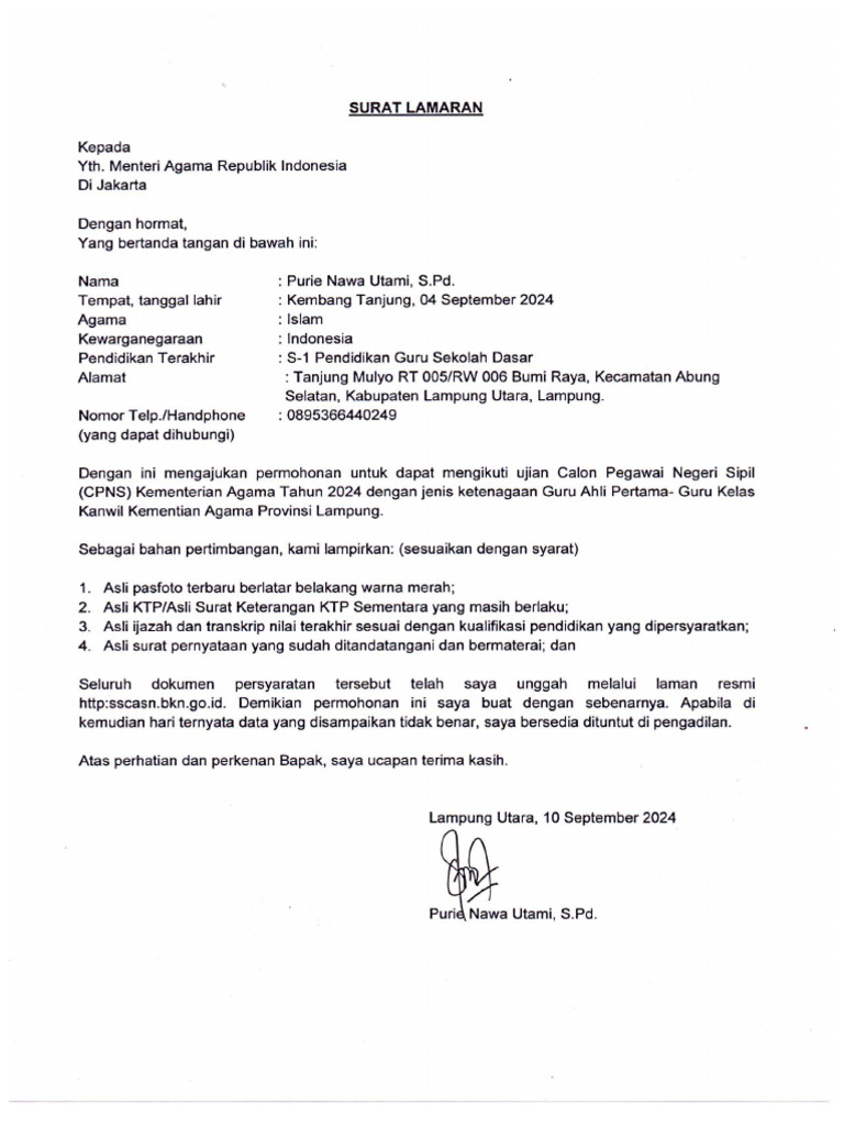 Lamaran Repaired | PDF