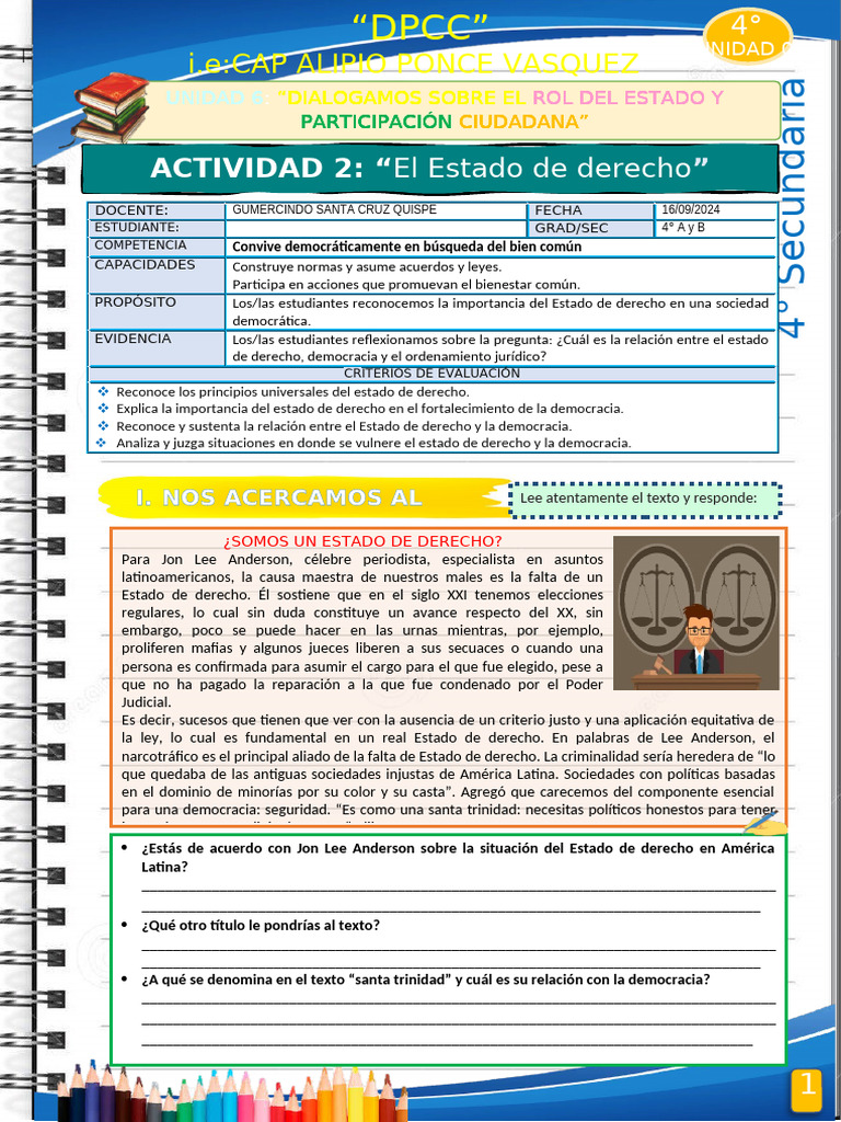 4° DPCC - Actv.02-Unid.6 2024 Ook | PDF