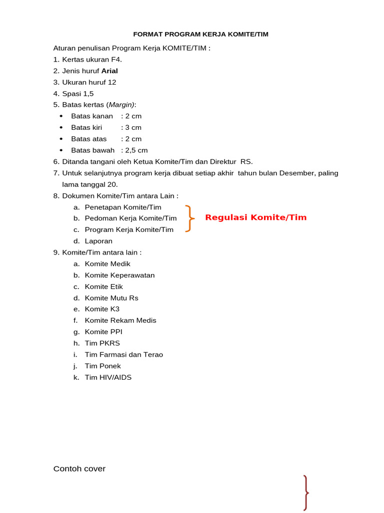 Format Program Kerja Komite-Tim | PDF