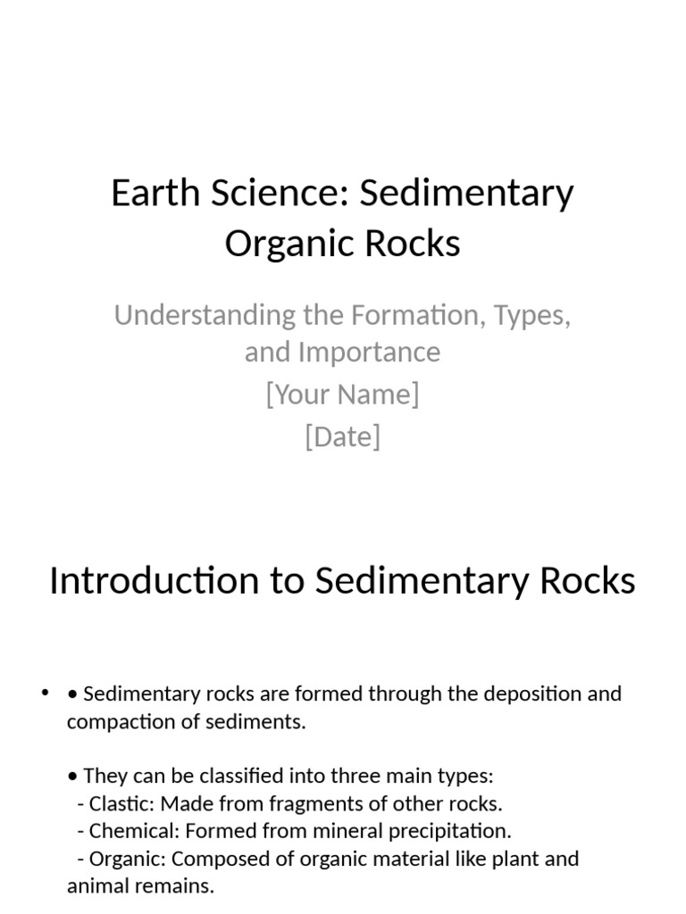 Earth Science Sedimentary Organic Rocks | PDF