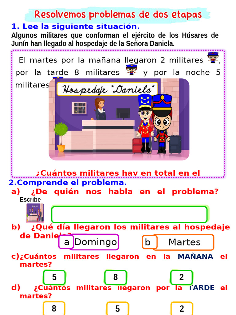 FICHA RESOLVEMOS PROBLEMAS DE DOS ETAPAS juntando cantidades | PDF