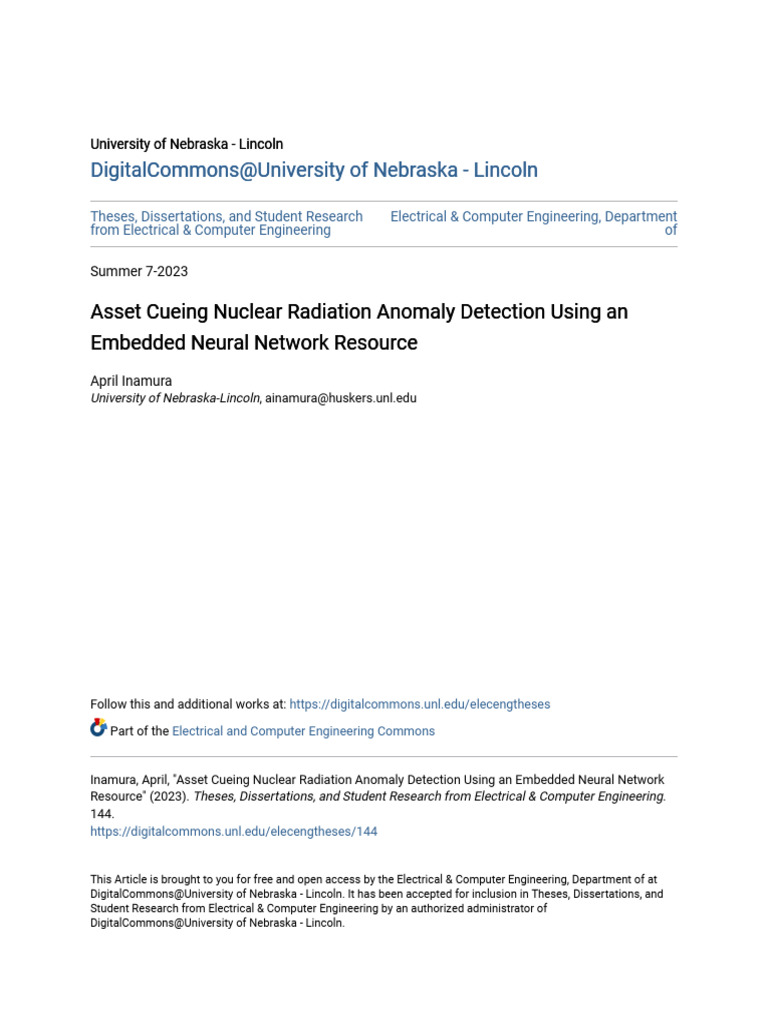 Radiation Anomaly Detection Using Embedded Neural Network | PDF | Radioactive Decay | Gamma Ray