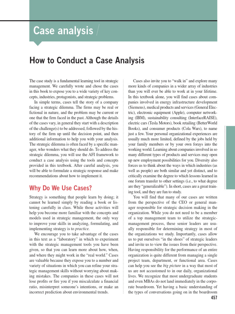 How to conduct Case Analysis | PDF