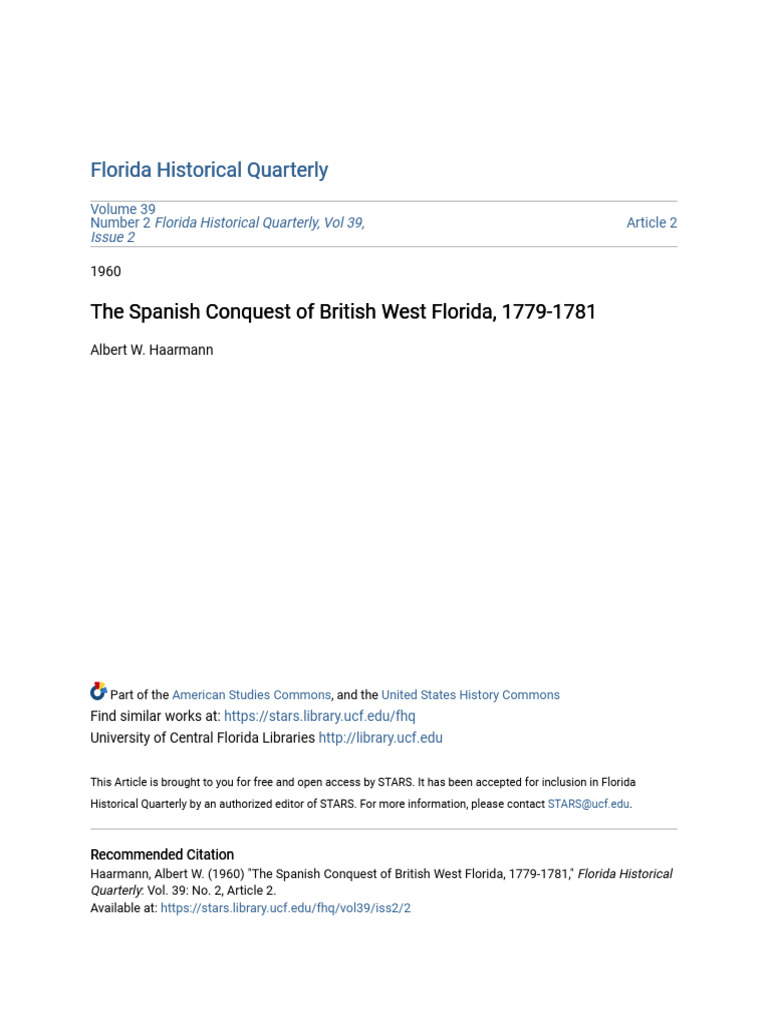 The Spanish Conquest of British West Florida 1779-1781 | PDF