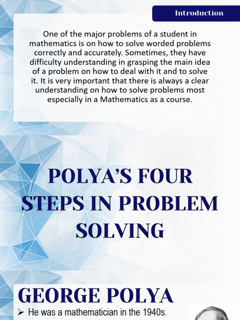 Module 3.2 Polyas Four Step Problem Solving | PDF