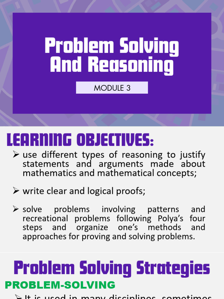 Module 3.1 Problem Solving and Reasoning | PDF