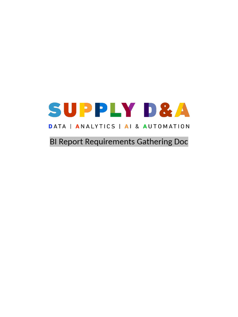BI Report Requirements Gathering Template | PDF