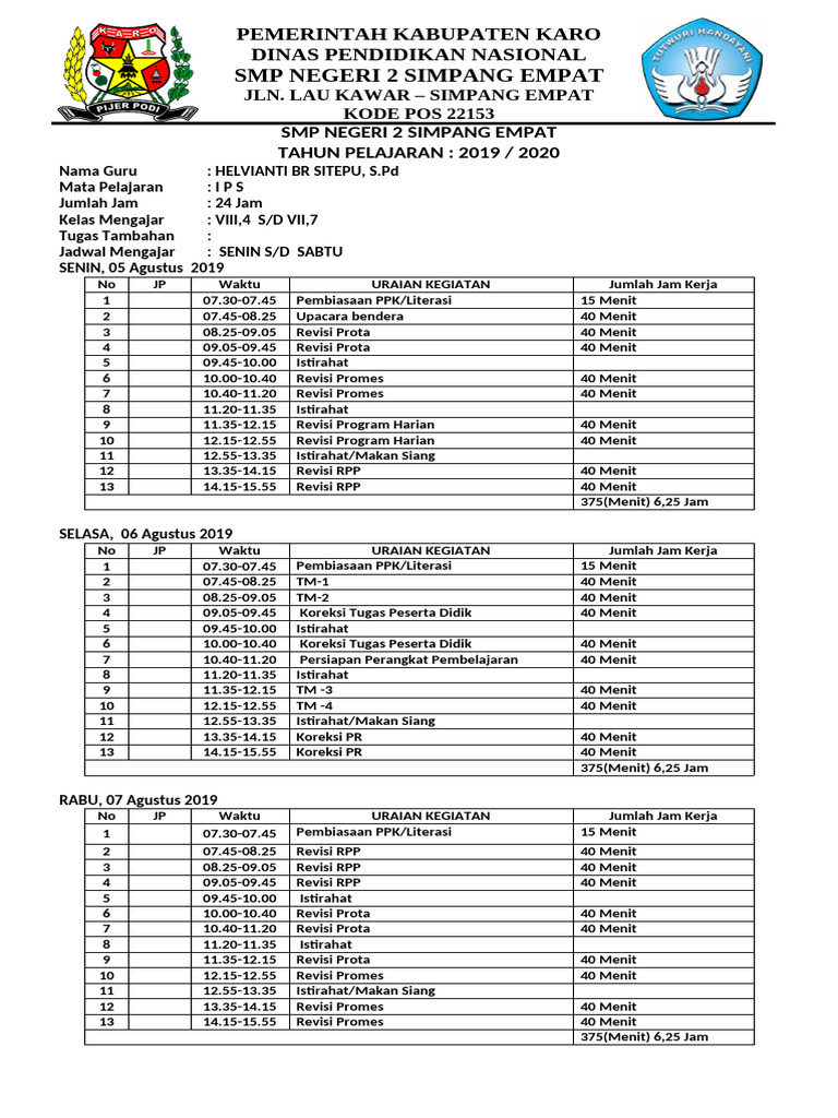 SMP Negeri 2 Simpang Empat: Pemerintah Kabupaten Karo Dinas Pendidikan Nasional | PDF
