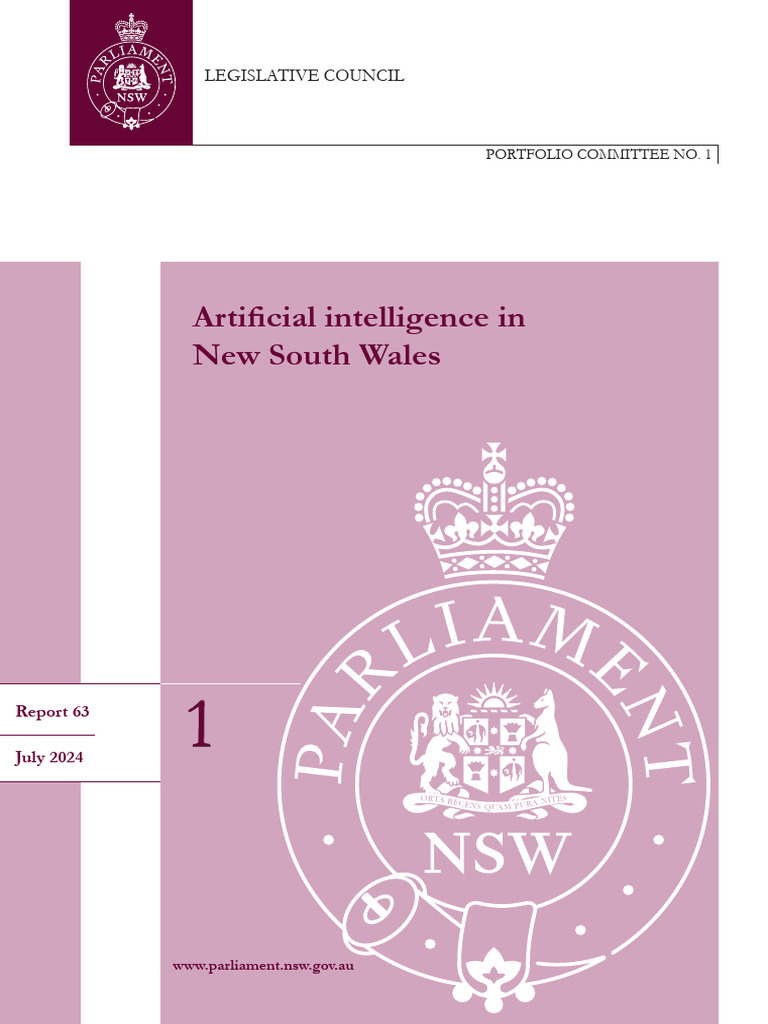 Artificial Intelligence in New South Wales: Legislative Council | PDF