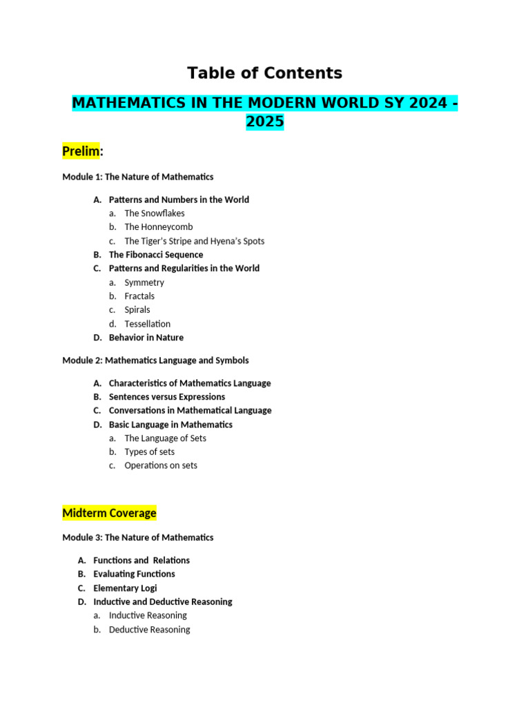 mathematics in modern world | PDF