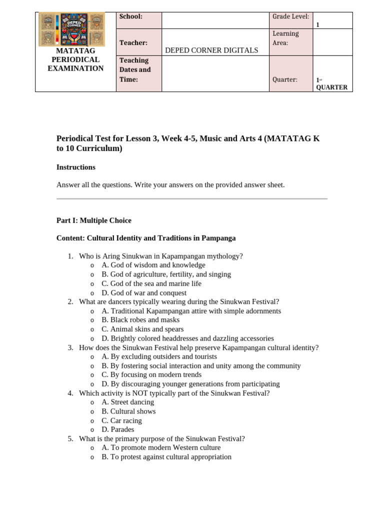 Pt-Week 4,5 - Mapeh-Deped Corner Digitals | PDF