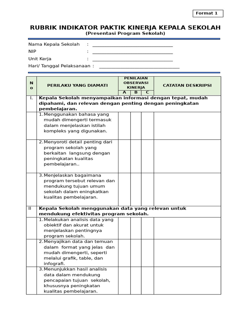 OBSERVASI Presentasi Program Sekolah | PDF