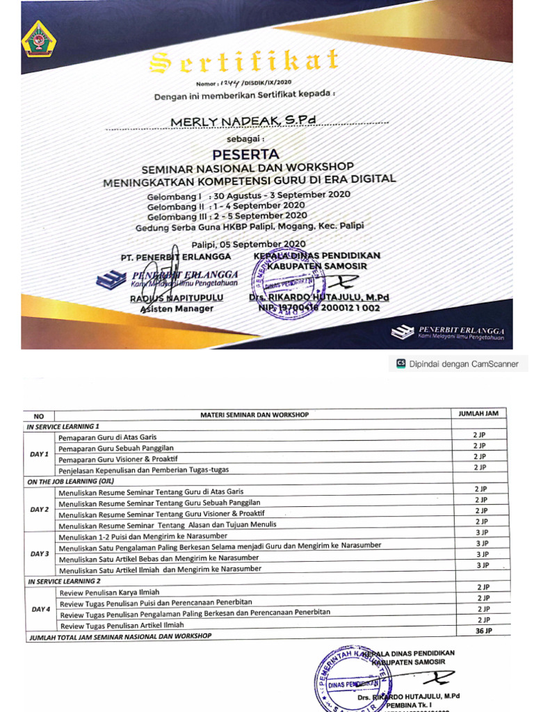 sertifikat peningkatan kompetensi | PDF