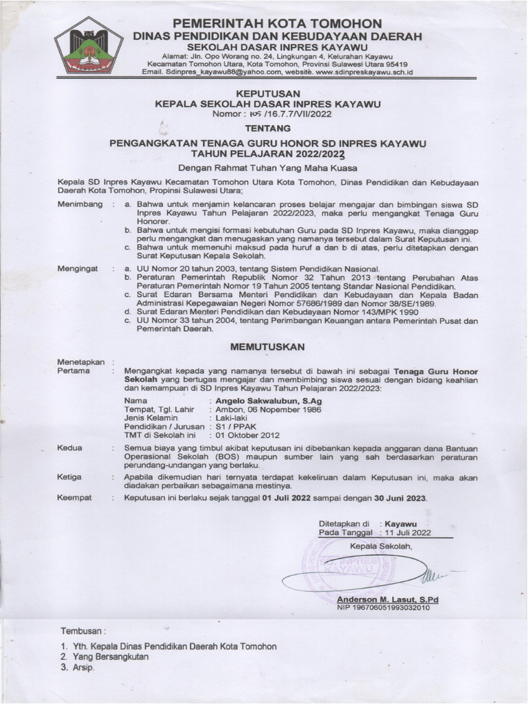 SK Honorer Fix | PDF