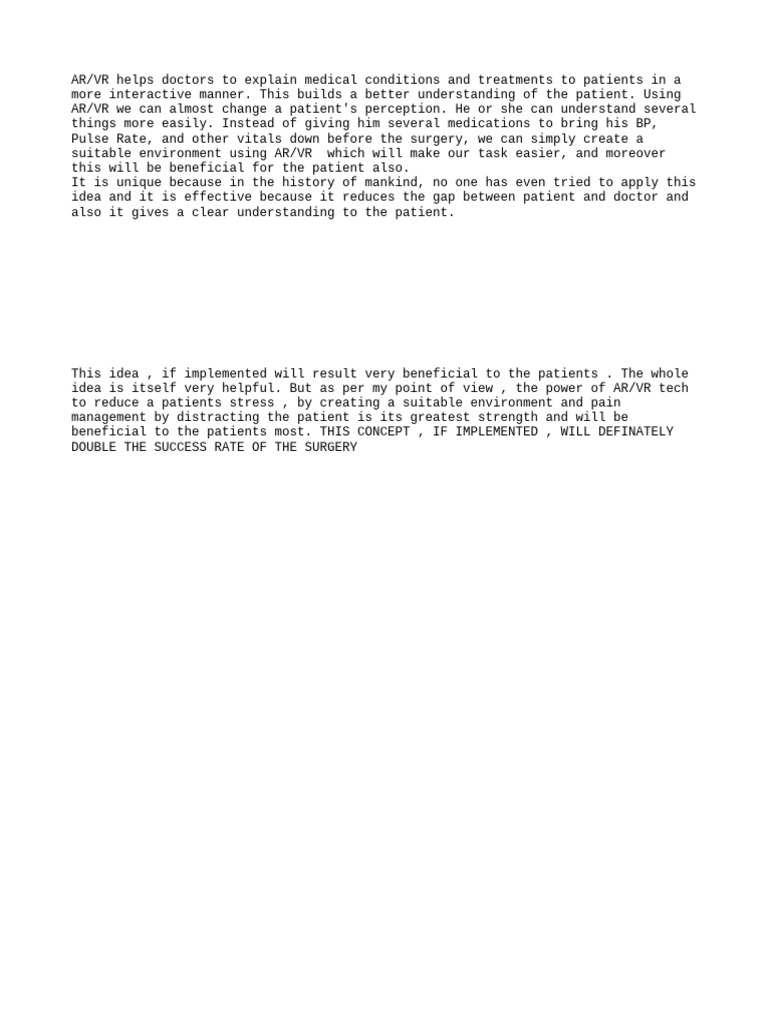 ARVR Helps Doctors To Explain Medic | PDF