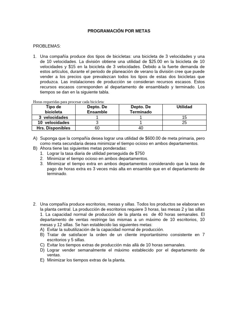 Programación Por Metas | PDF | Business