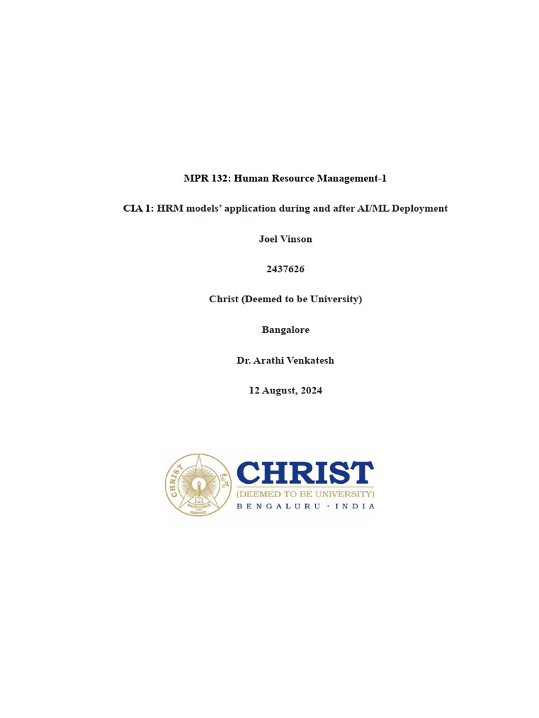 Cia 1 - HRM | PDF