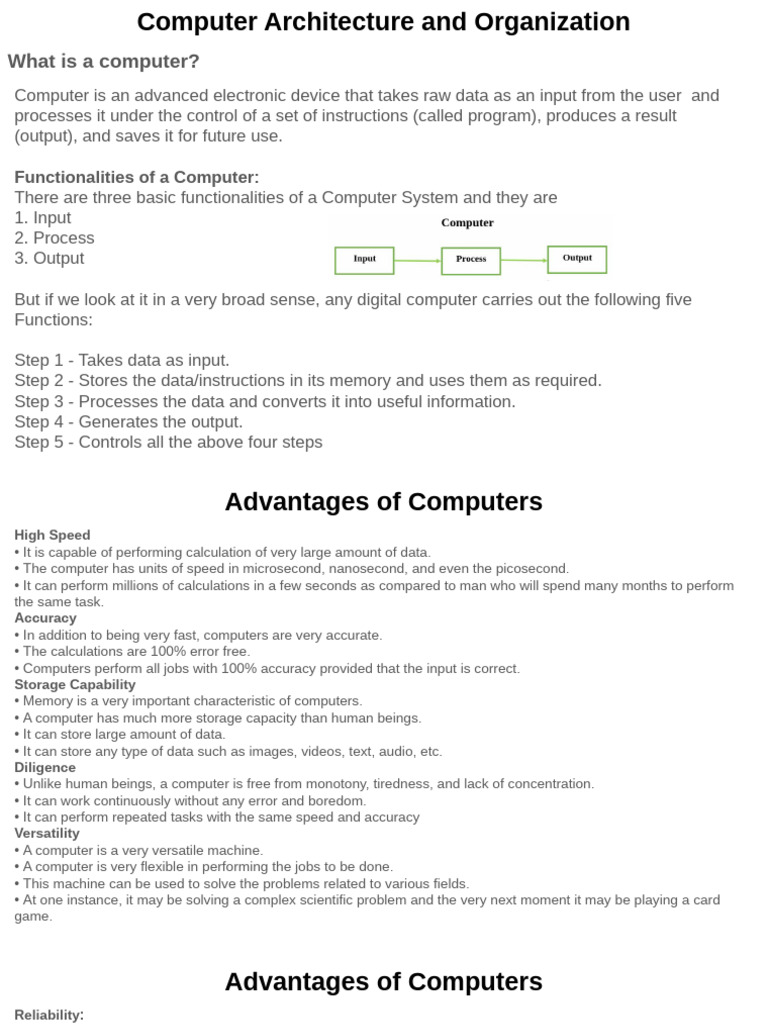 Computer Architecture and Organization - 1 | PDF | Computer Data ...