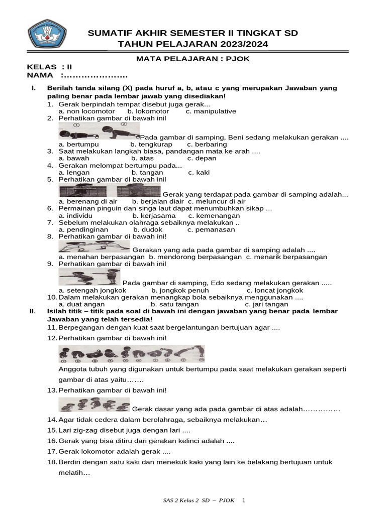 Sas 2 Kelas 2 - Pjok | PDF