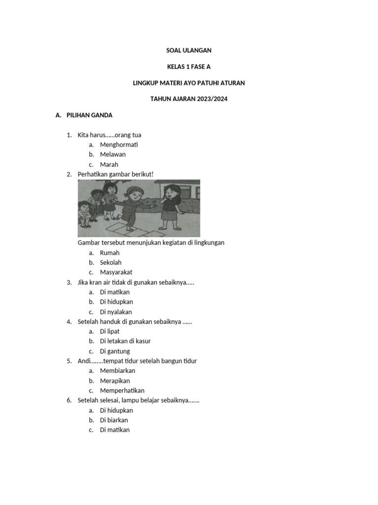 SOAL ULANGAN Pansasila LKM 2 | PDF