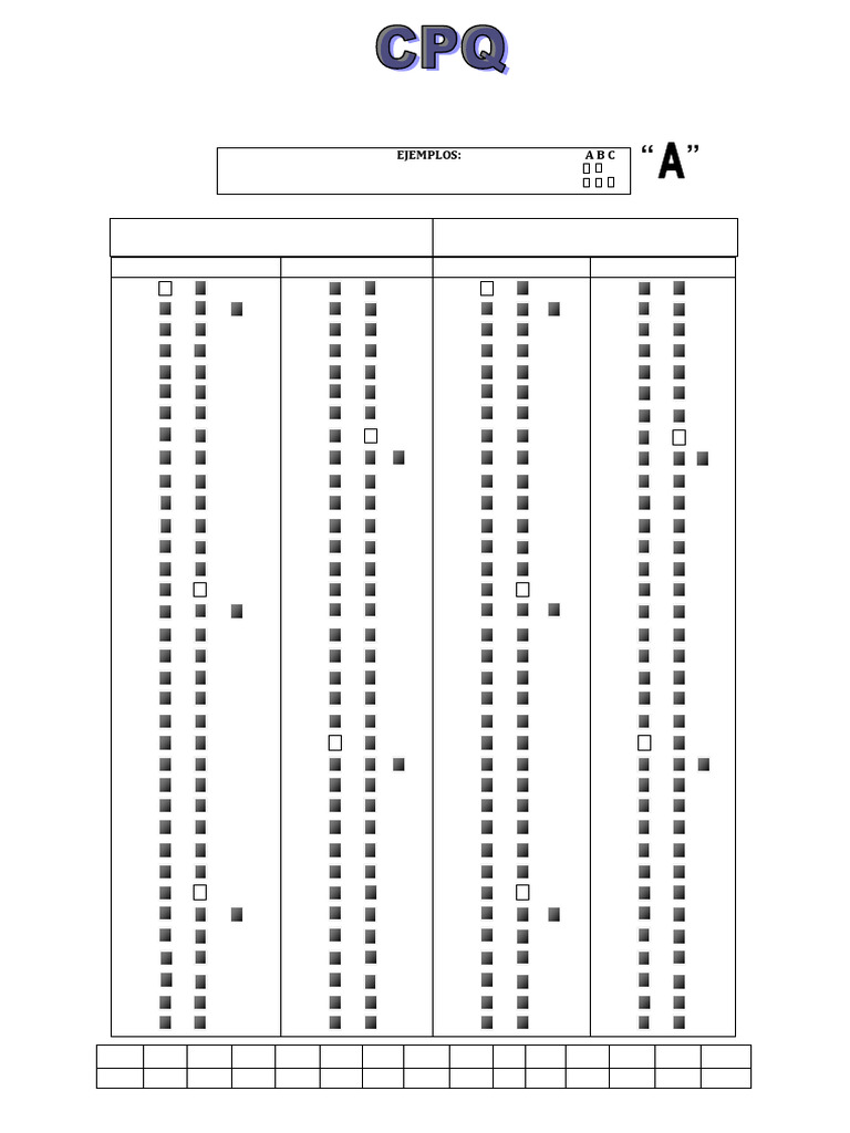 Laminas de Calificaciónn Del CPQ | PDF