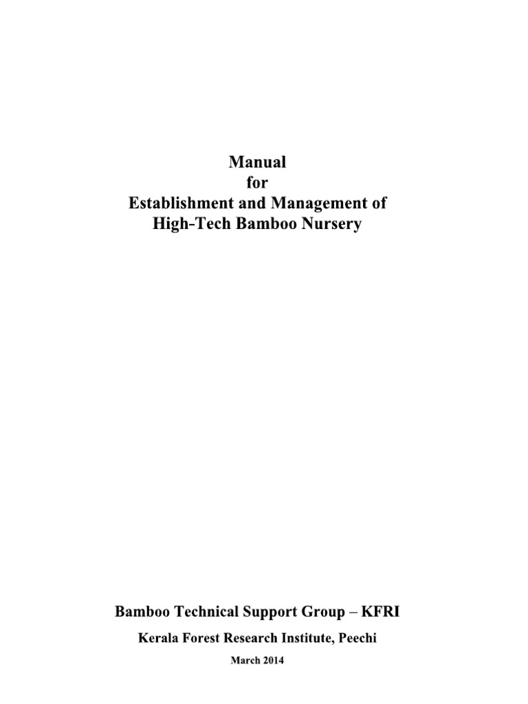 Establishment and Management of High-Tech Bamboo Nursery | PDF