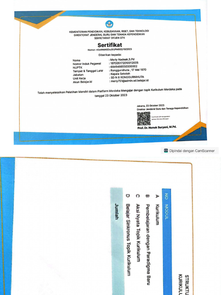 sertifikat pelatihan merdeka | PDF