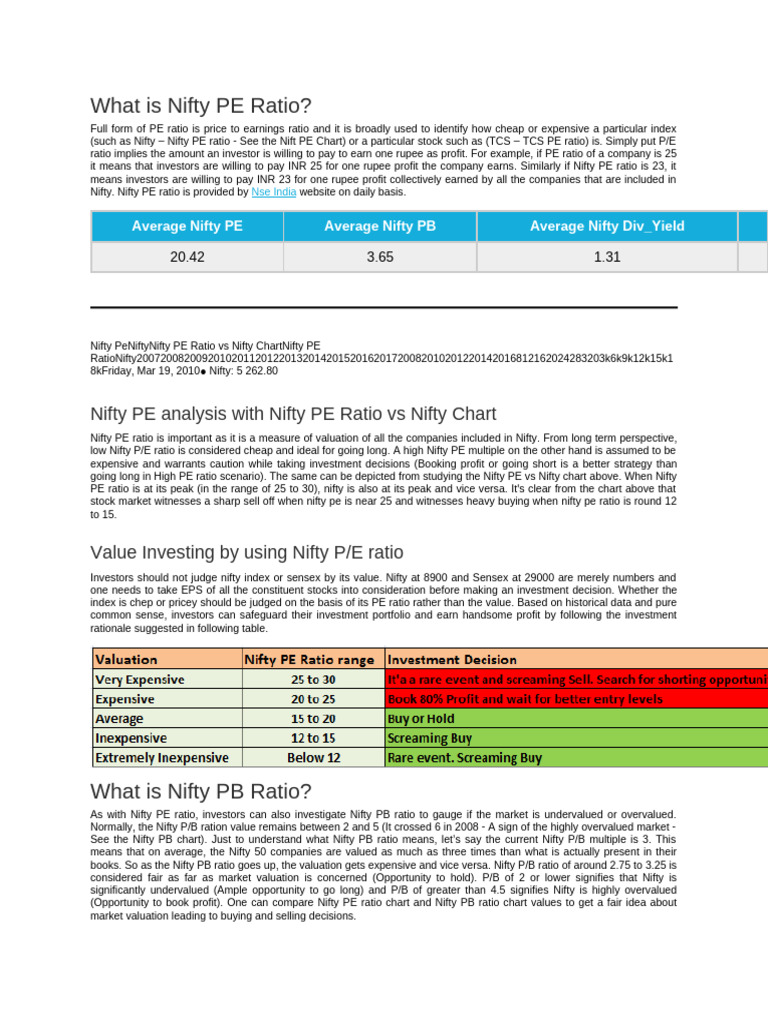 Pe Ratio | PDF