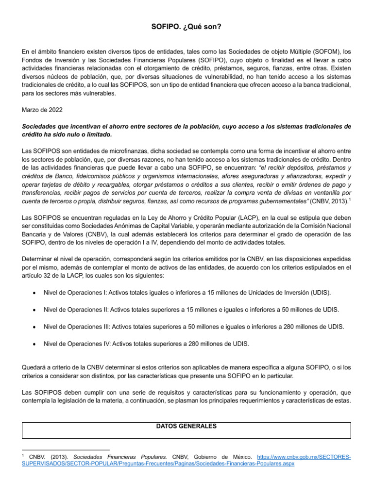 Sofipo | PDF