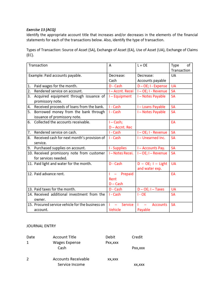 Answer Exercise 13 | PDF