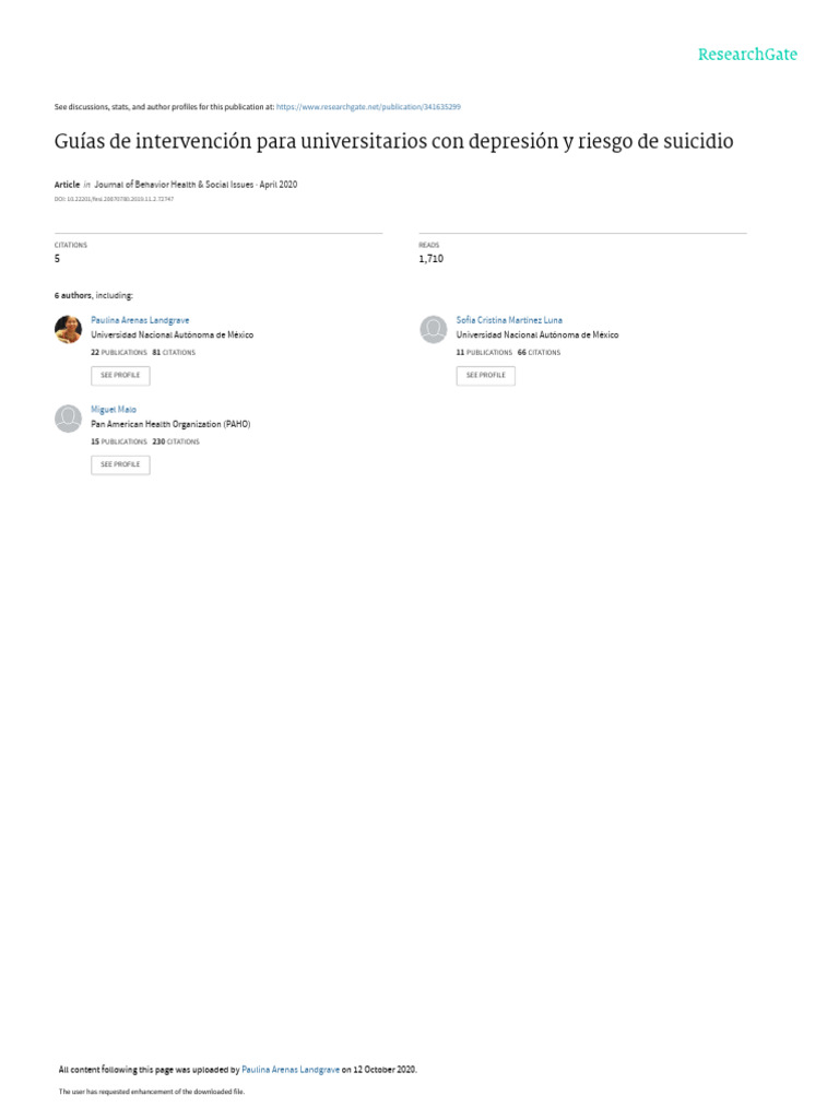 Guias de Intervencion para Universitarios Con Depr | PDF