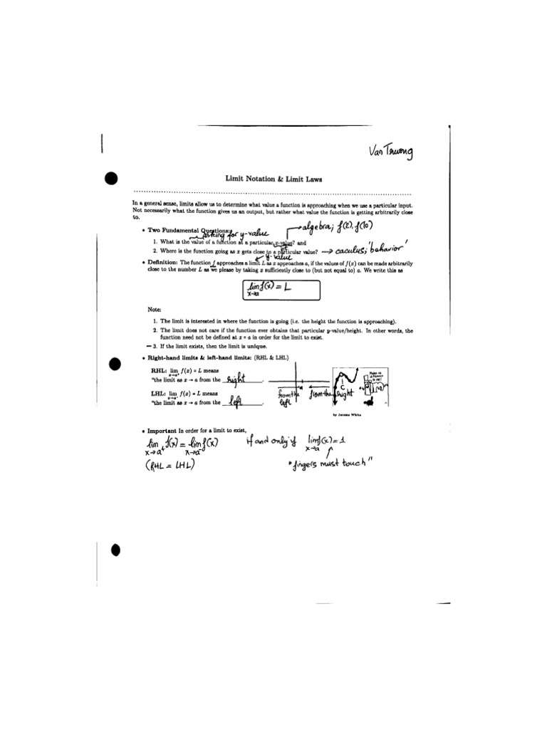 Limit Notation & Limit Laws | PDF