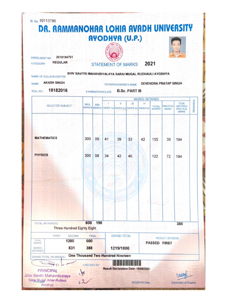 Dr. Rammanohar Lohia Avadh University | PDF