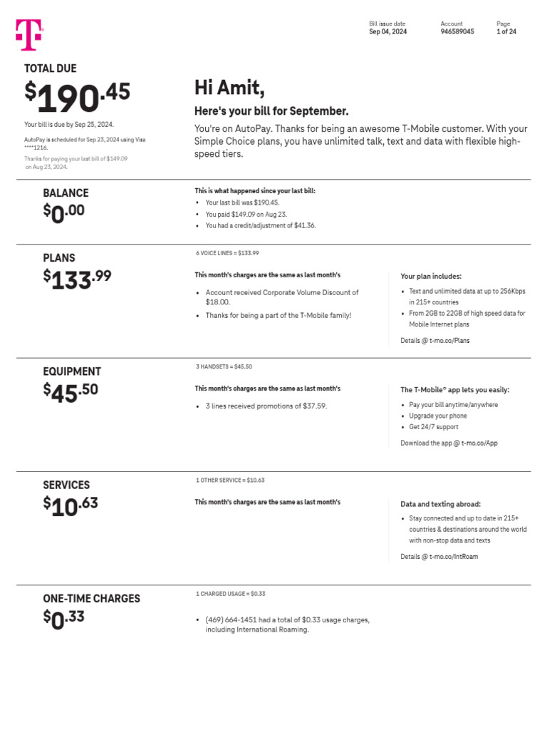 Detailed Bill Sep 2024 | PDF