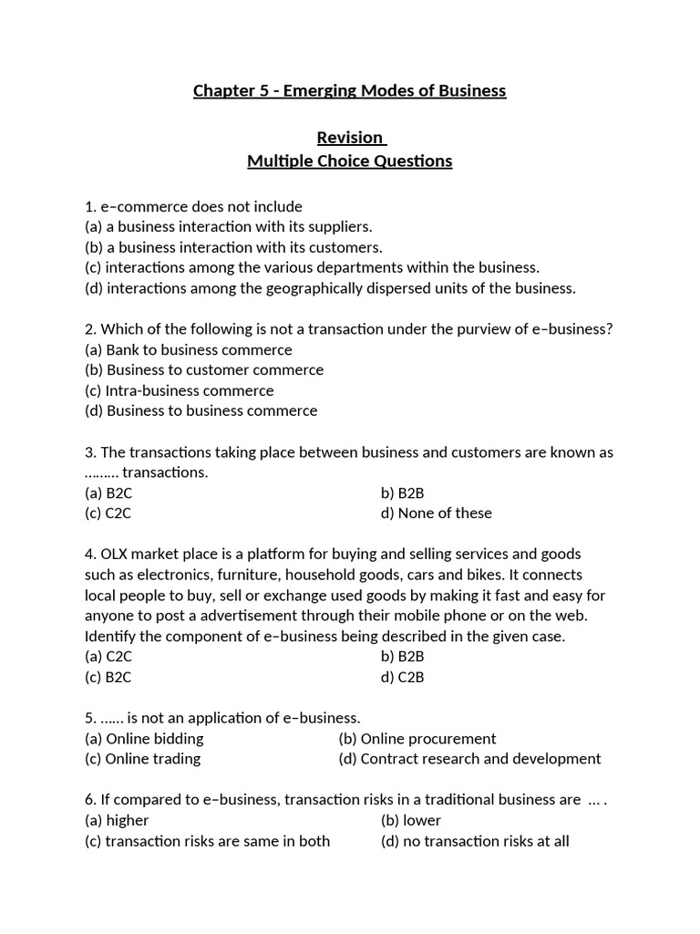 BST CH - 5 Revision MCQ | PDF