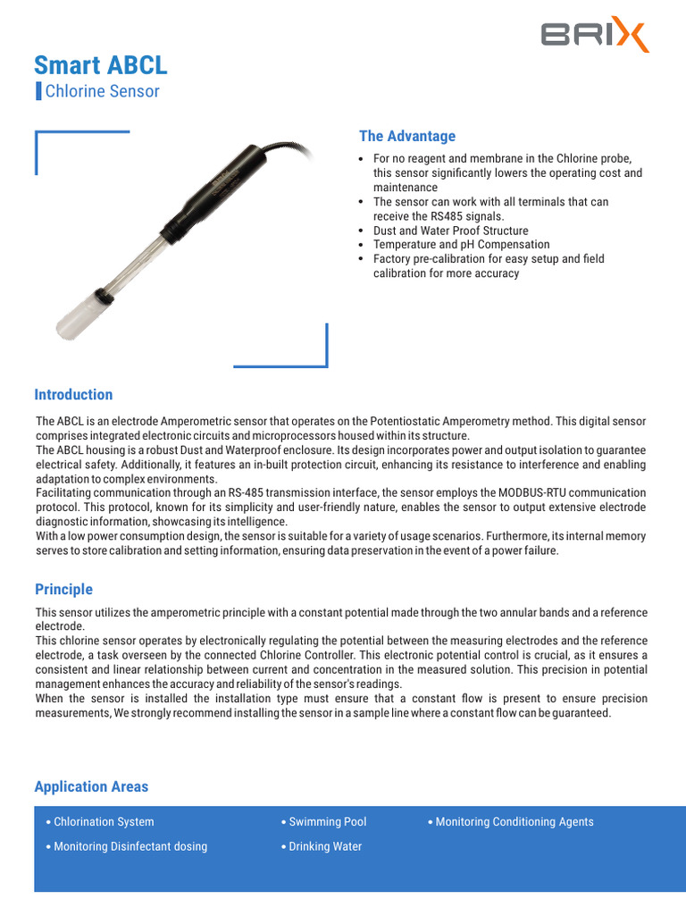 Clorine Sensor Data Brix | PDF | Sensor | Electrical Engineering