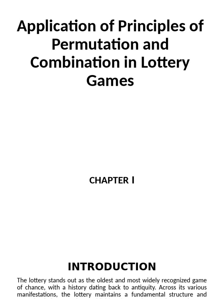 Application of Principles of Permutation and Combination in | PDF ...