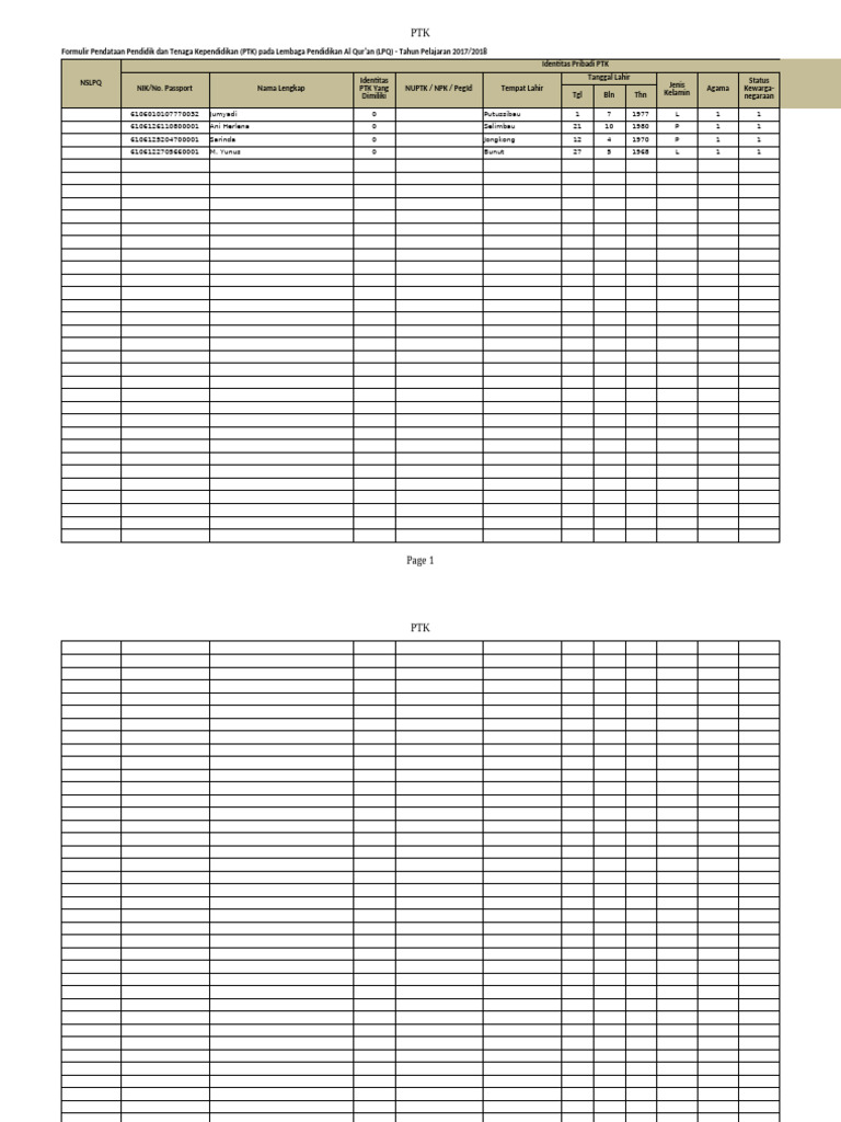 Form EMIS LPQ (PTK) - 1 | PDF