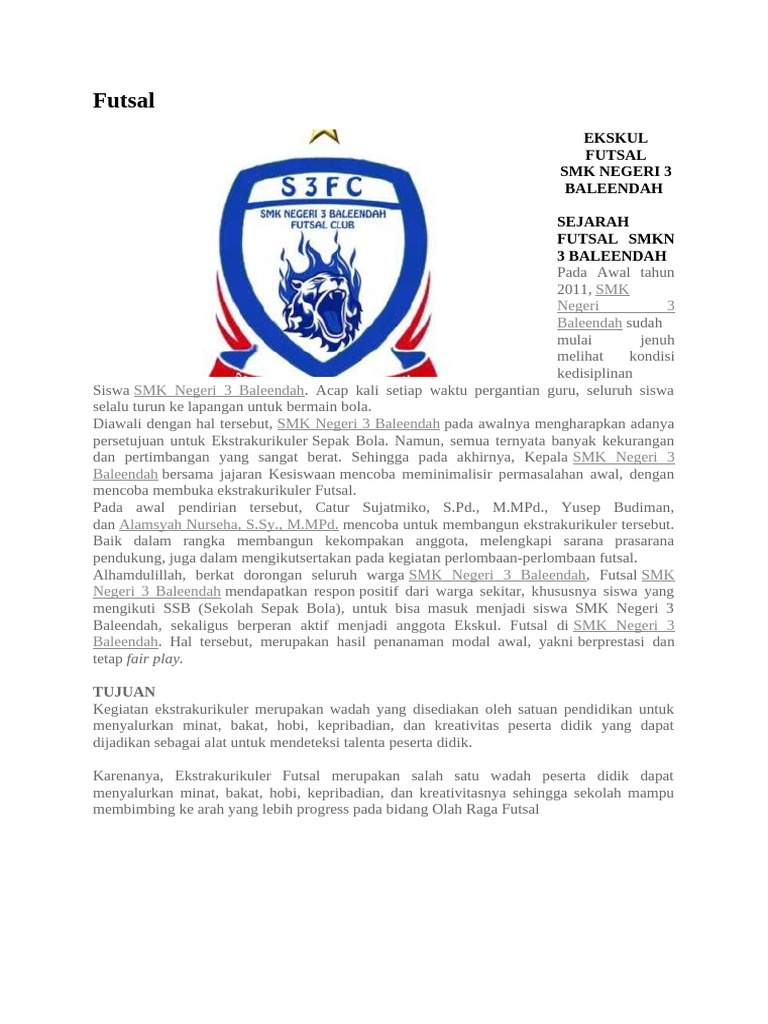 Futsal | PDF