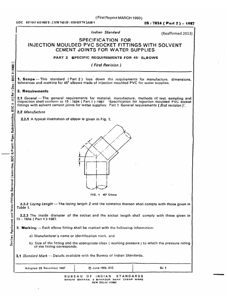 Specification FOR Injection Moulded PVC Socket Fittings With Solvent ...