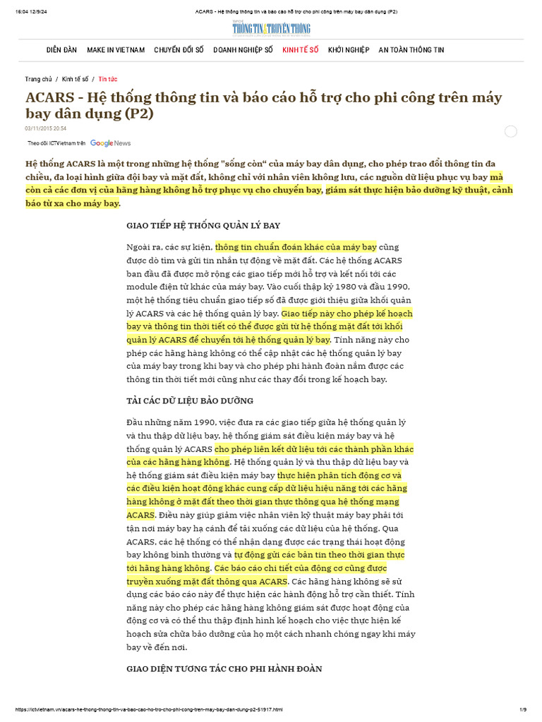 He Thong ACARS - 2 | PDF